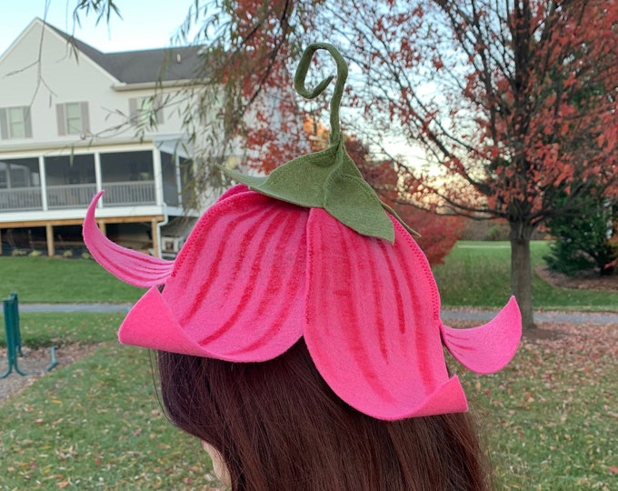 Flower Hat Medium Pink Felt Fairycore Fairy Costume Renaissance Faire ...