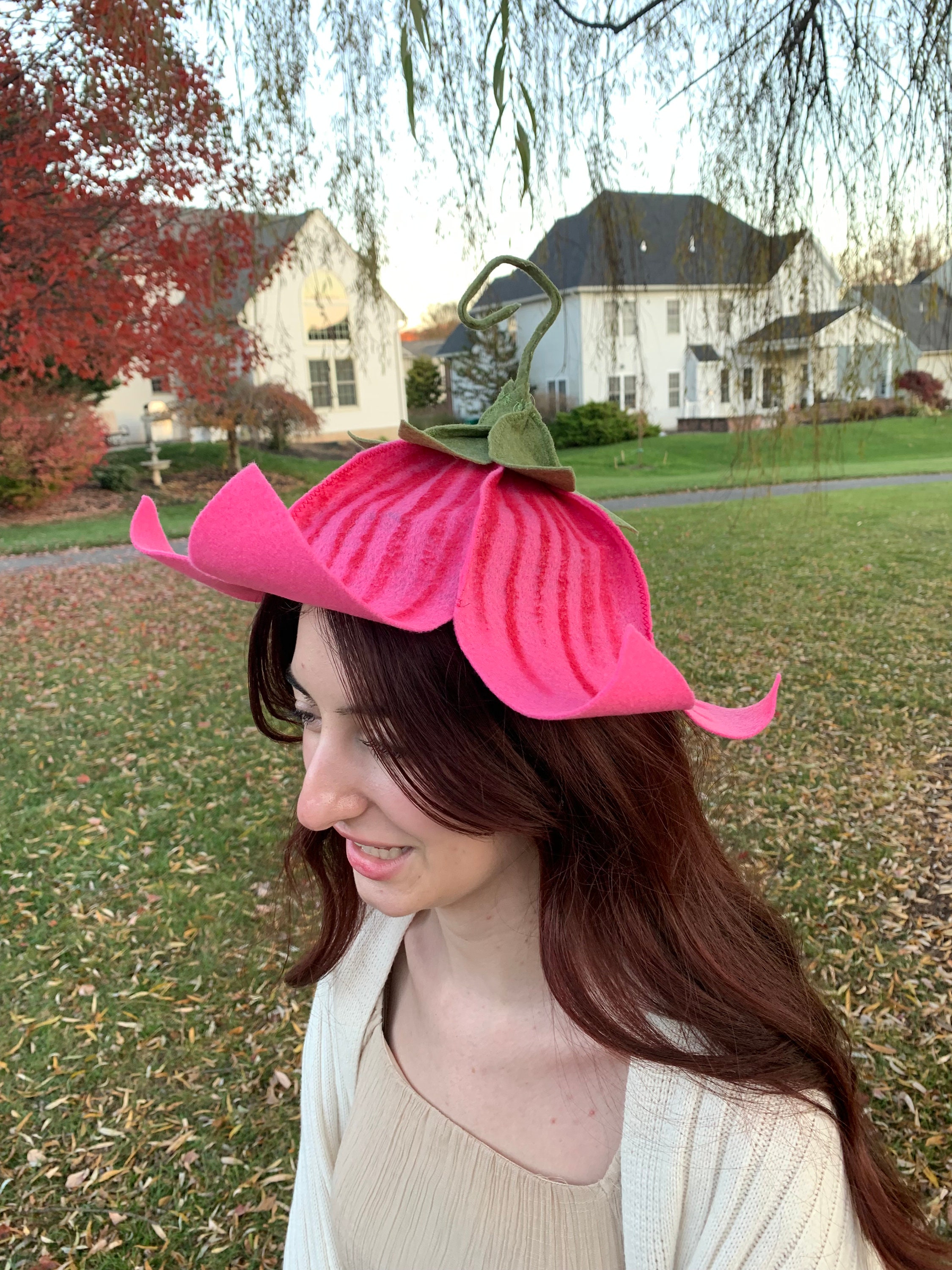 Flower Hat Medium Pink Felt Fairycore Fairy Costume Renaissance Faire ...