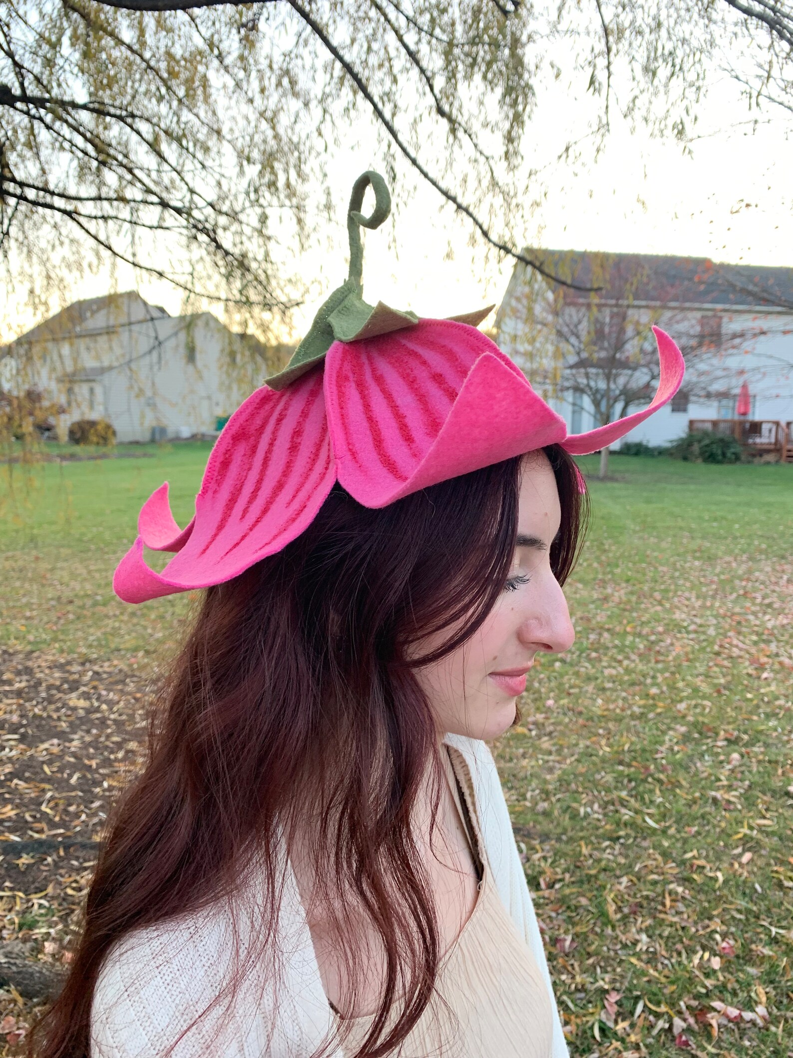 Flower Hat Medium Pink Felt Fairycore Fairy Costume Renaissance Faire ...