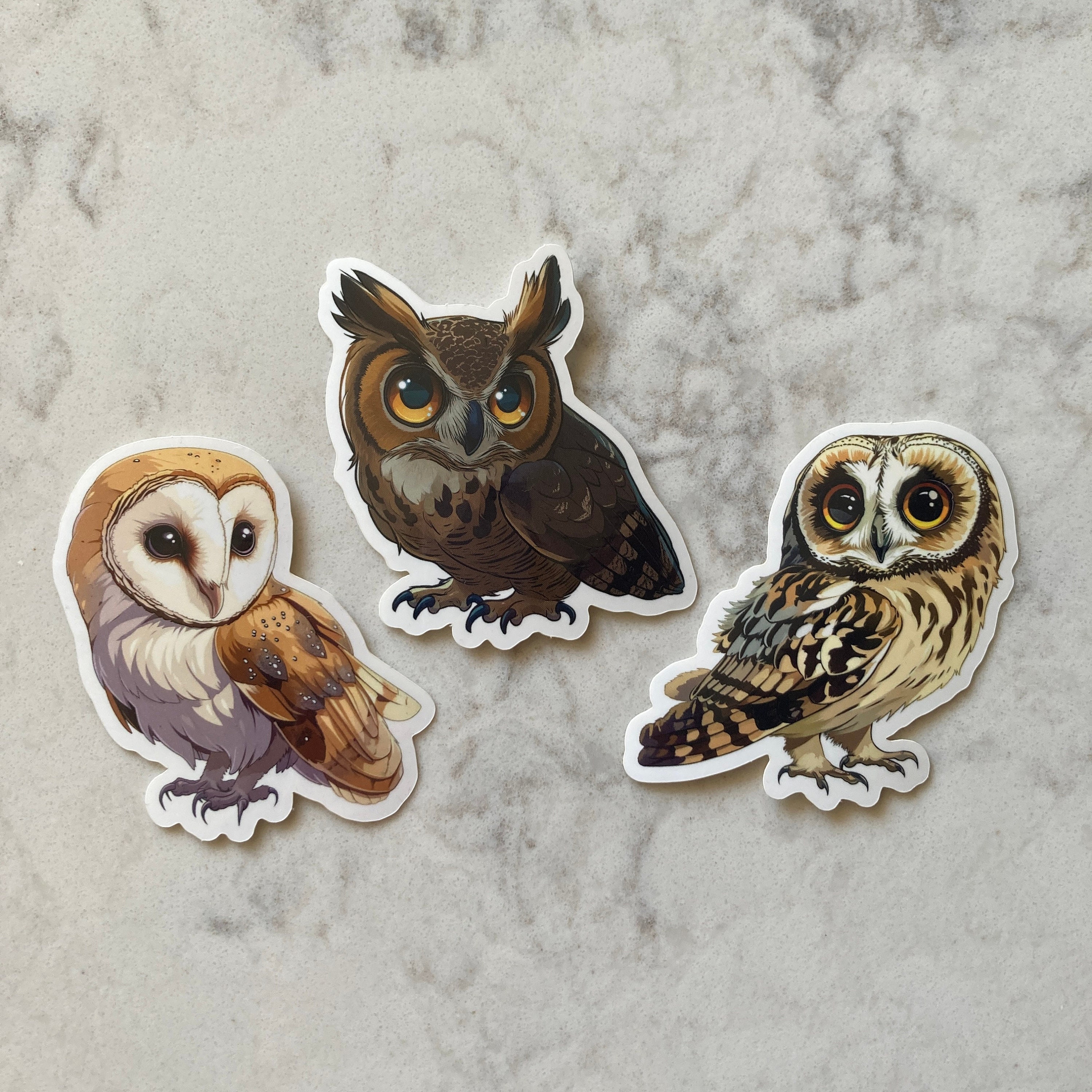 3 Pack: Cute Owl Stickers • Glossy Chibi Anime Owl Stickers • Great ...