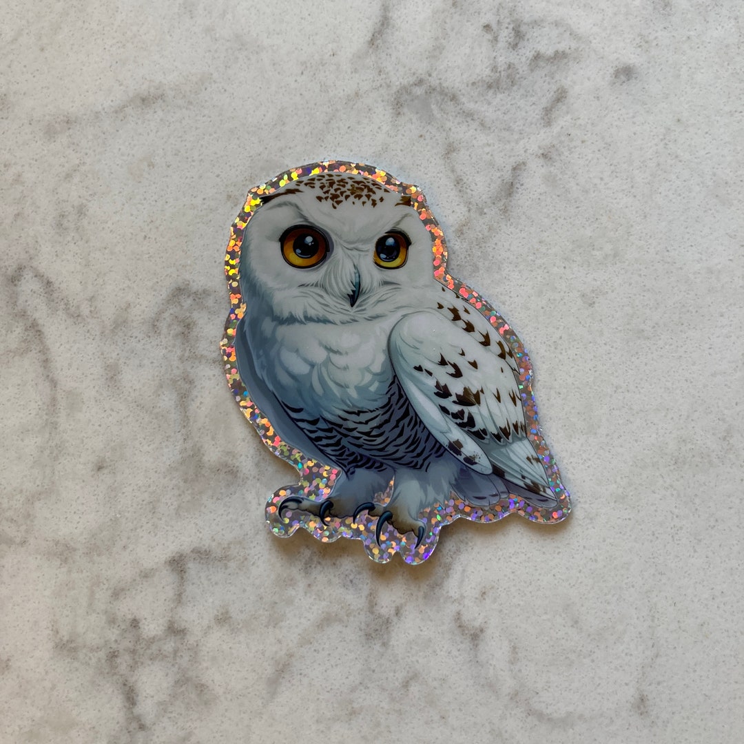 Snowy Owl Glitter Sticker: Chibi Anime Style - Etsy