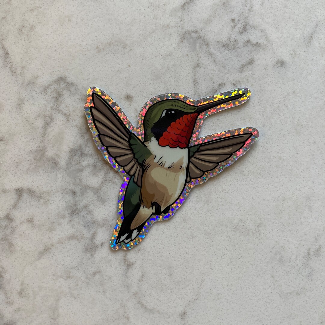 Hummingbird Glitter Sticker: Chibi Anime Style - Etsy