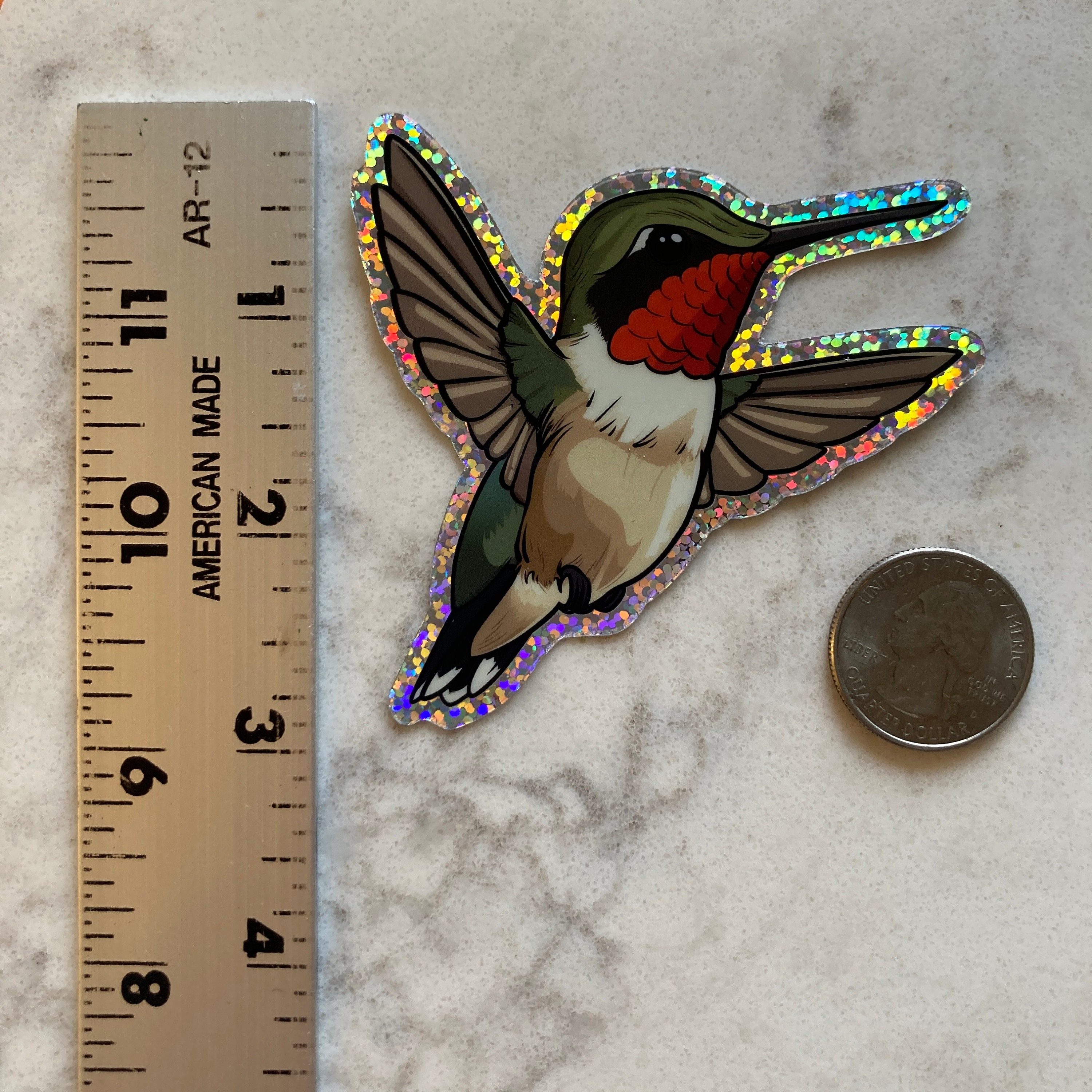 Hummingbird Glitter Sticker • Chibi Anime Hummingbird Stickers • Cute ...