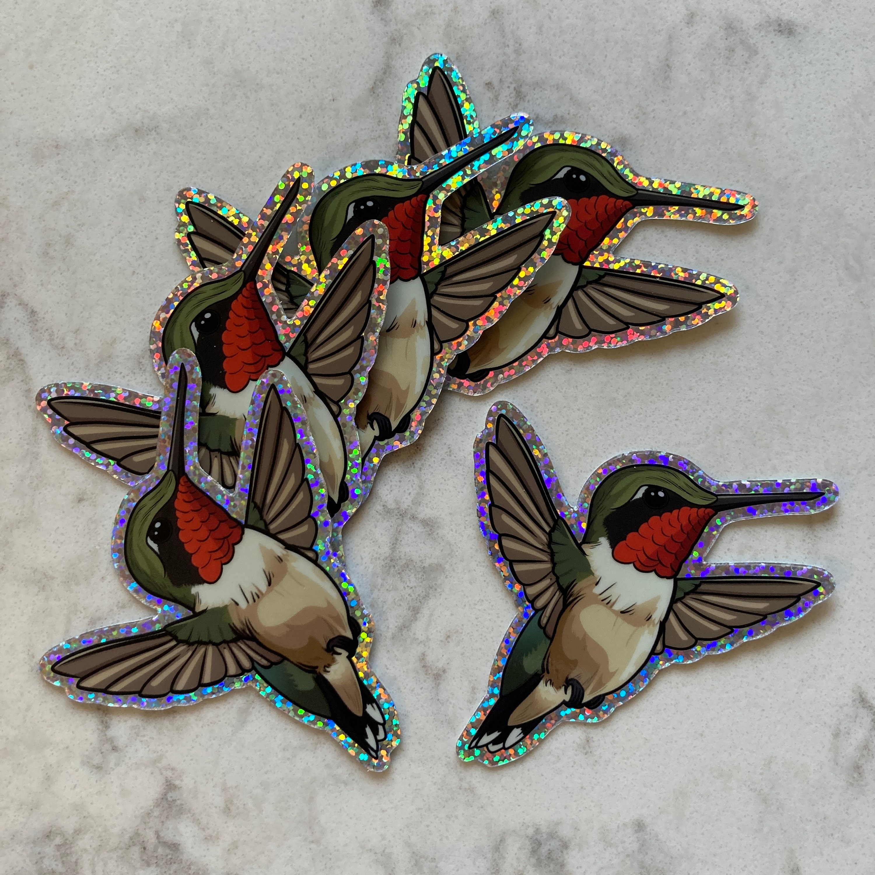 Hummingbird Glitter Sticker • Chibi Anime Hummingbird Stickers • Cute ...