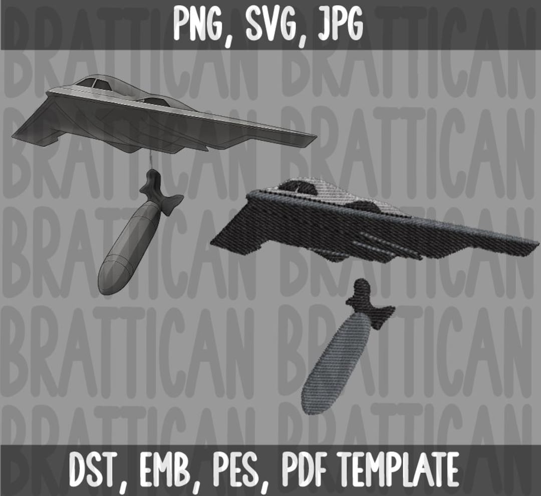 Modern Jet Silhouette, B-2 Stealth Bomber; Embroidery, Svg, Png, Dst - Etsy