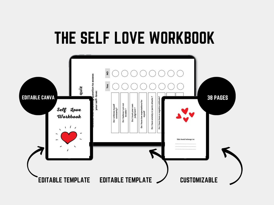 Self Love Workbook, Self Care Journal, Mental Health Planner, Self ...