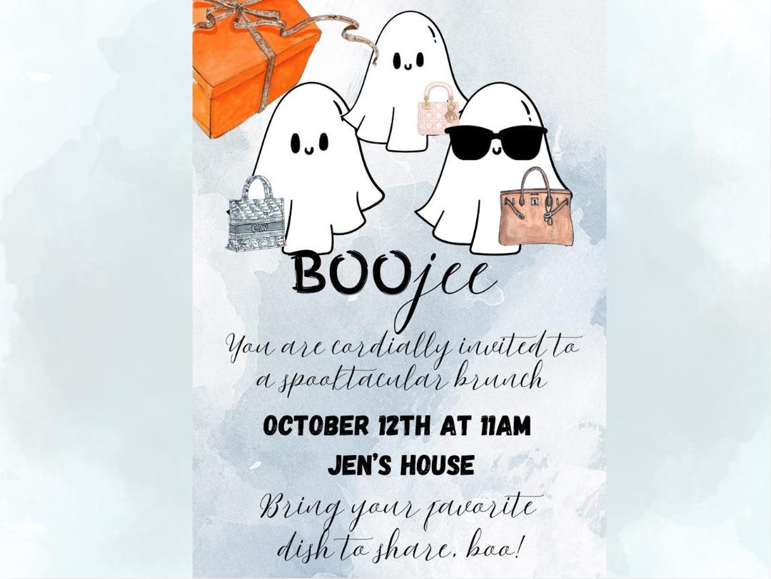 Editable Halloween Boojee Invite, Luxury Party, Boo, Brunch, Digital ...