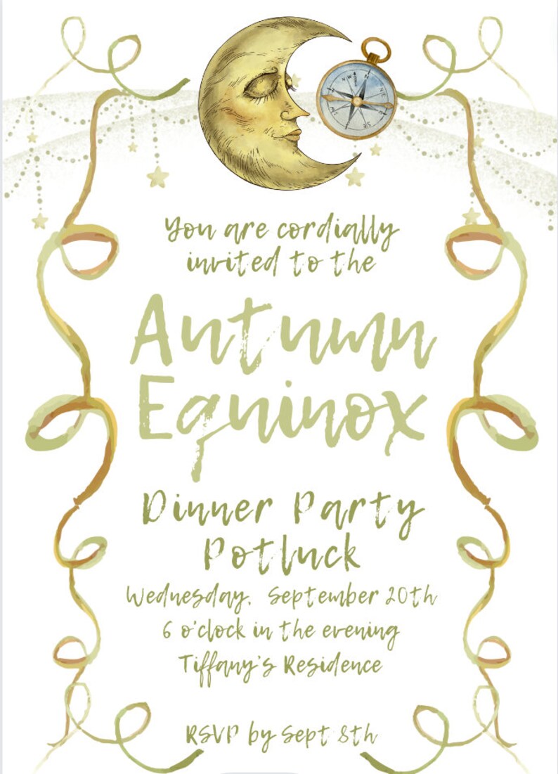 Editable Equinox, Astrology Party Invitation, Digital Template ...
