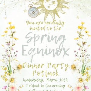 Editable Spring Equinox, Astrology Party Invitation, Digital Template ...