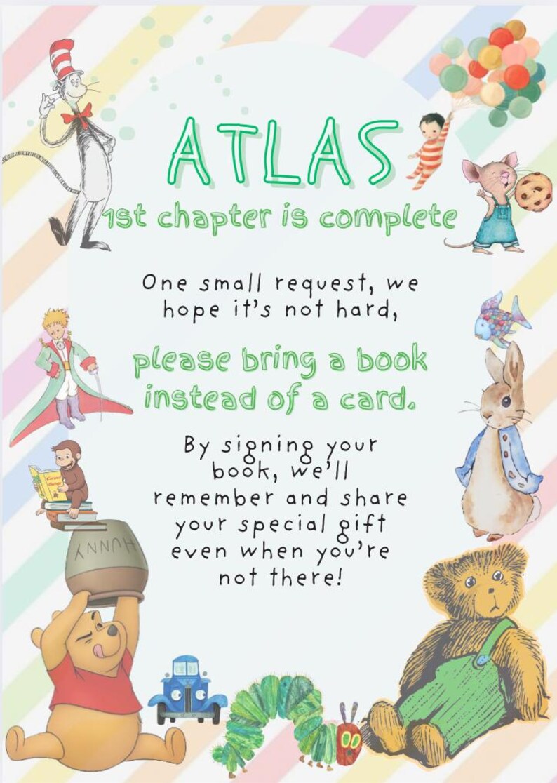 Children's Book Birthday Invitation: Editable Rainbow Template (digital ...