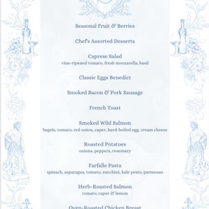Editable Menu Toile De Jouy, Luxury Wedding, Digital Template Printable ...