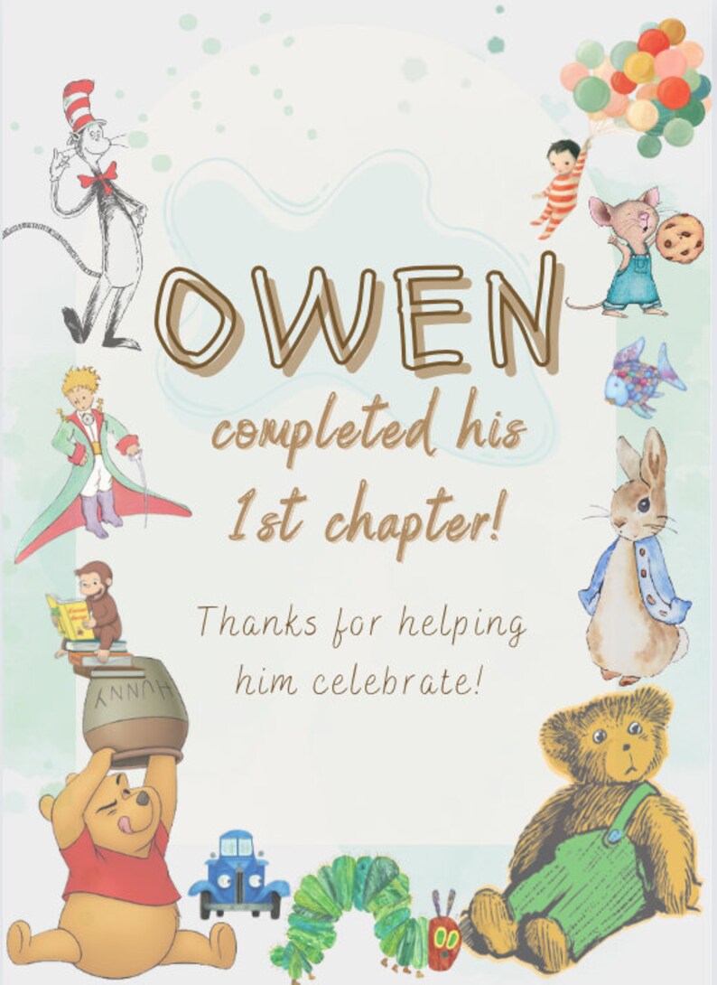 Editable Birthday Invitation Children's Book Storybook Theme, Digital ...