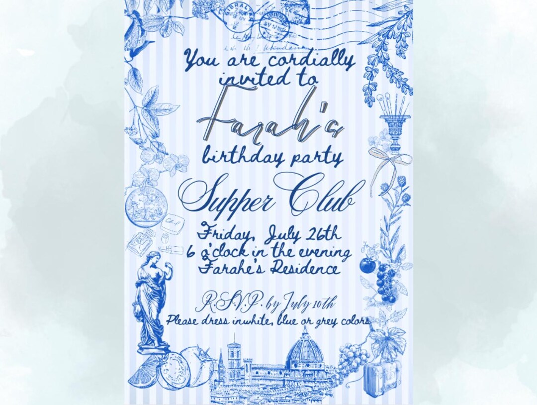Italian Dinner Party Invitation Template: Supper Club Theme (canva ...