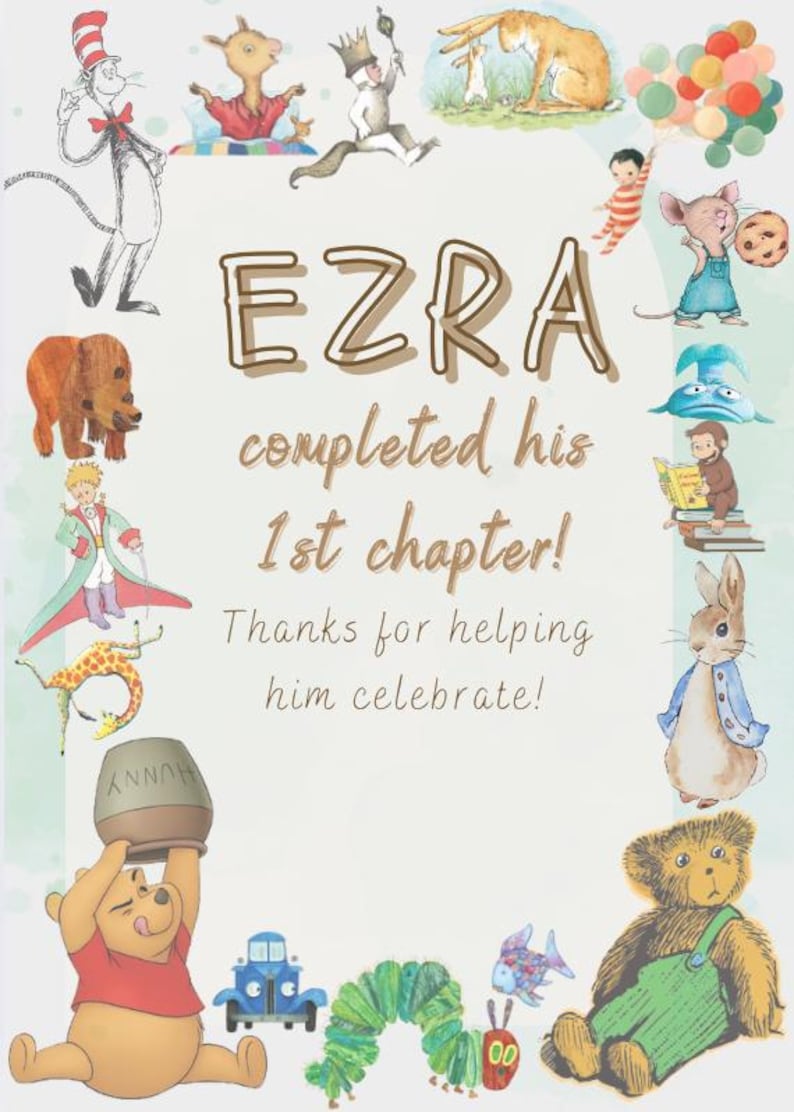 Editable Birthday Invitation Children Book Theme, Digital Template ...