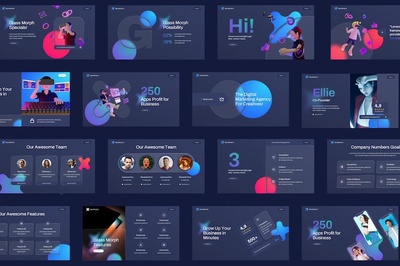 Glass Morph Powerpoint Template Modern Elegance for Stunning ...
