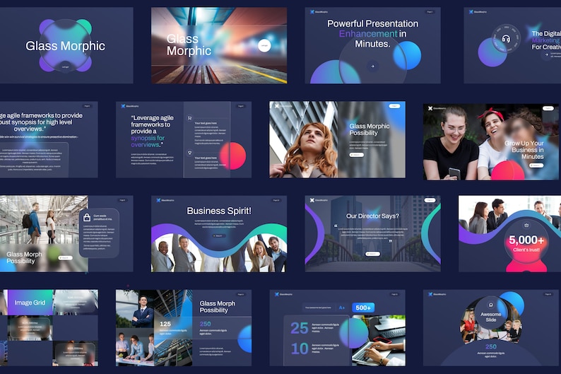 Glass Morph Powerpoint Template Modern Elegance for Stunning ...