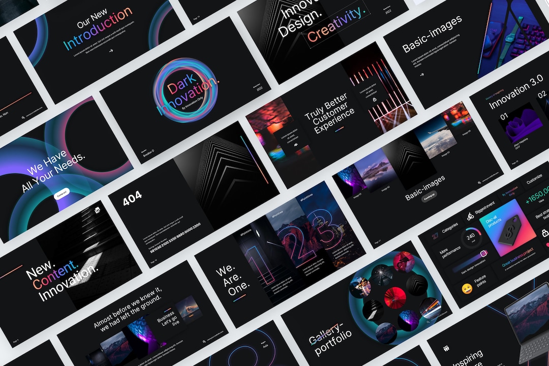 Dark Innovation Powerpoint Template - Unleash Creativity With Modern ...
