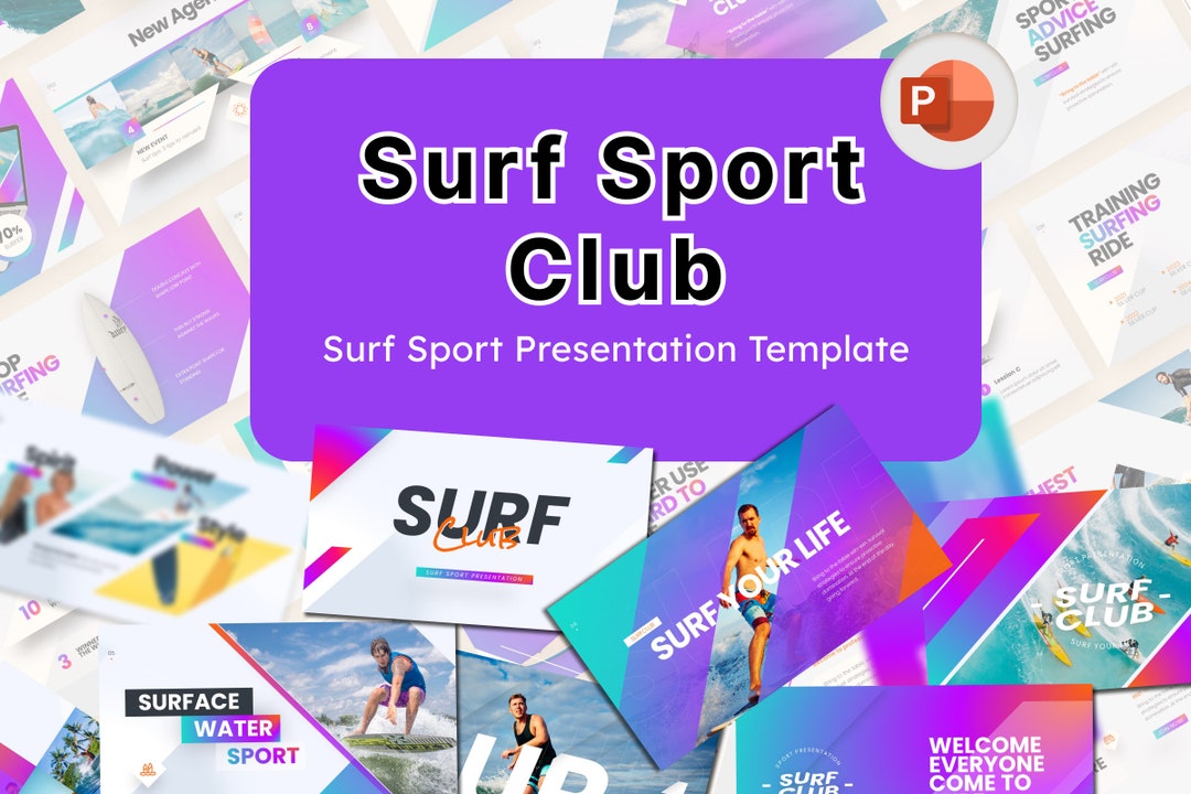 Dynamic Surf Sport Club Powerpoint Template for Engaging Business ...