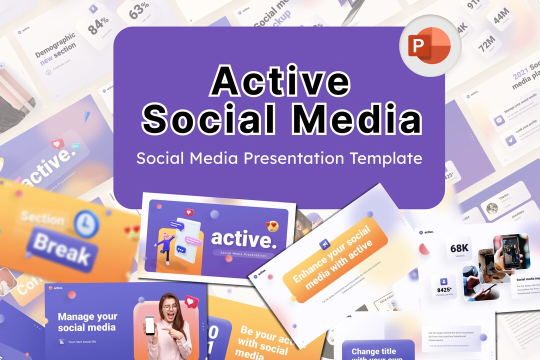 Social Media in Motion: Active Powerpoint Template - Etsy