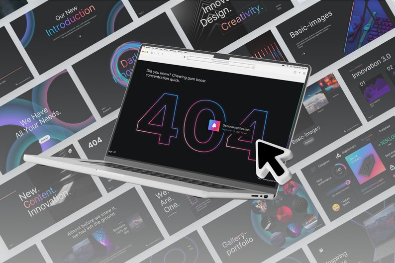 Dark Innovation Powerpoint Template - Unleash Creativity With Modern Elegance - Etsy