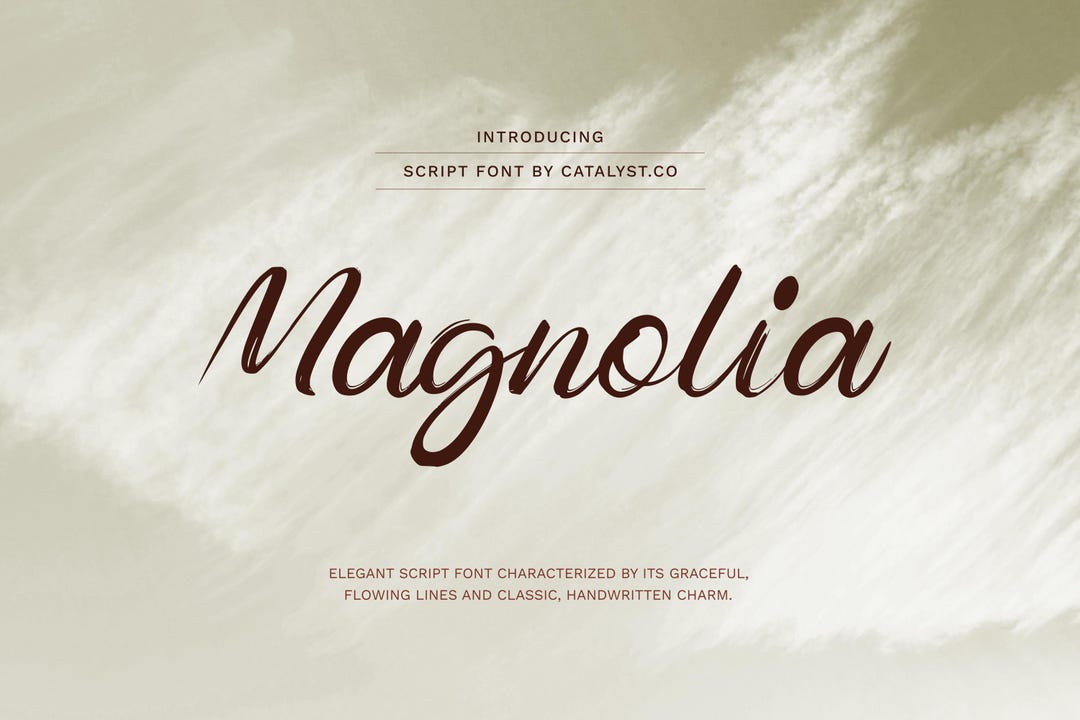 Magnolia Script Font Modern Decorative Font for Wedding Typography ...