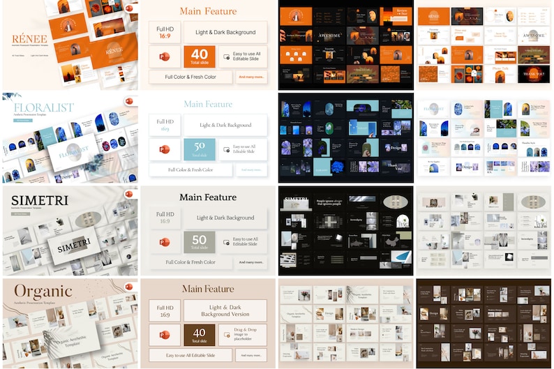 Aesthetic Bundle Powerpoint Template for Business Presentation - Etsy