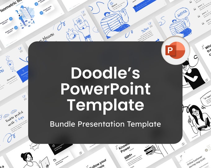 Hand-drawn Doodle Powerpoint Template | Black & White Set | 30 Slides ...