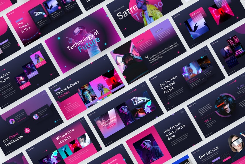 Satrev Tech Powerpoint Template - Futuristic Design for Creative ...