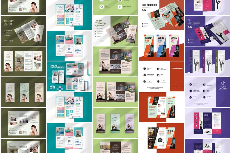 Spa & Self Care Brochures Relaxation and Revival Pamphlets for Wellness ...