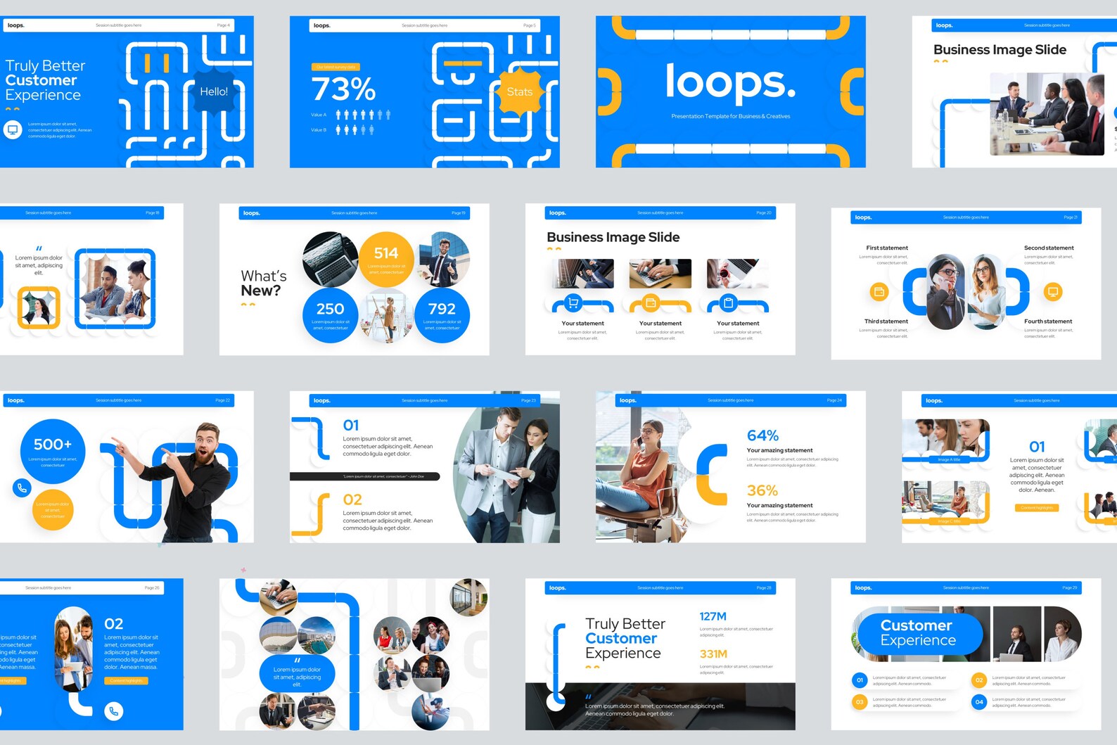 Loops Powerpoint Template: Seamless Modern Presentation (PPTX) - Etsy