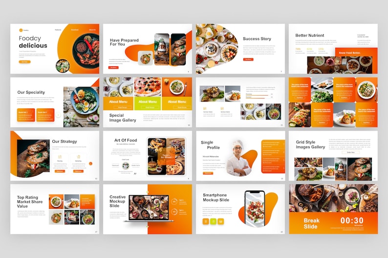 Professional Food Menu Bundle Template Powerpoint for Business - Etsy