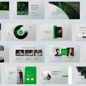 Green Glass Powerpoint Template: Elegant Presentation Slides - Etsy