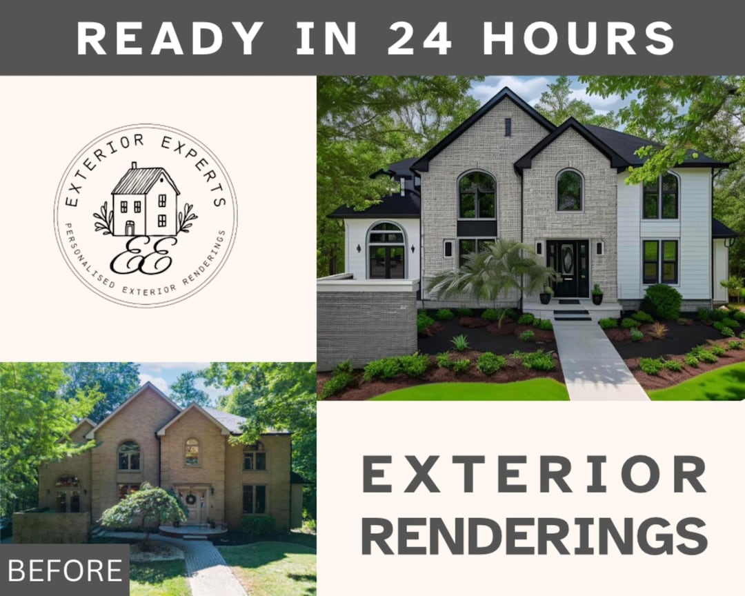 Exterior House Rendering, Digital Visualization Remodel, Curb Appeal ...