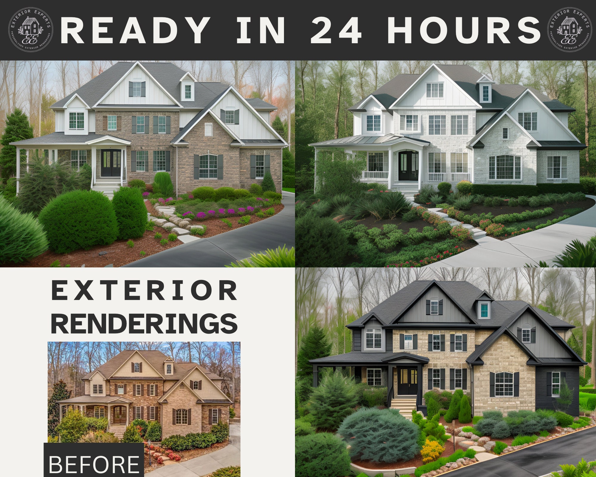 Exterior House Rendering, Digital Visualization Remodel, Curb Appeal ...