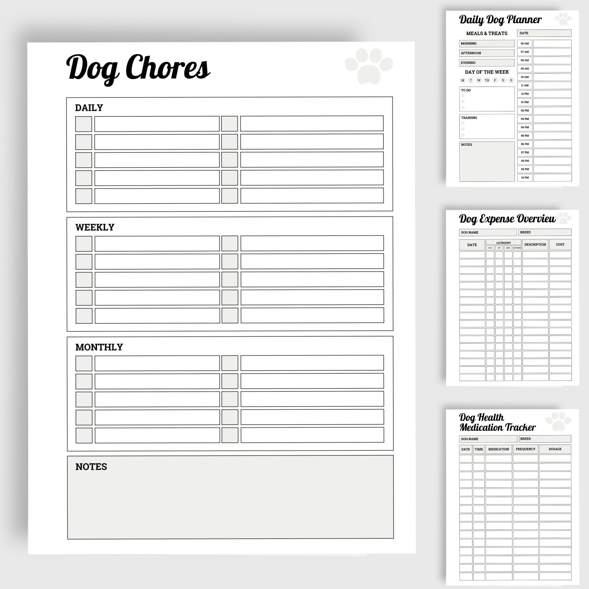 Dog Care Planner Printable, Puppy Planner, Dog Walking, Pet Sitter ...