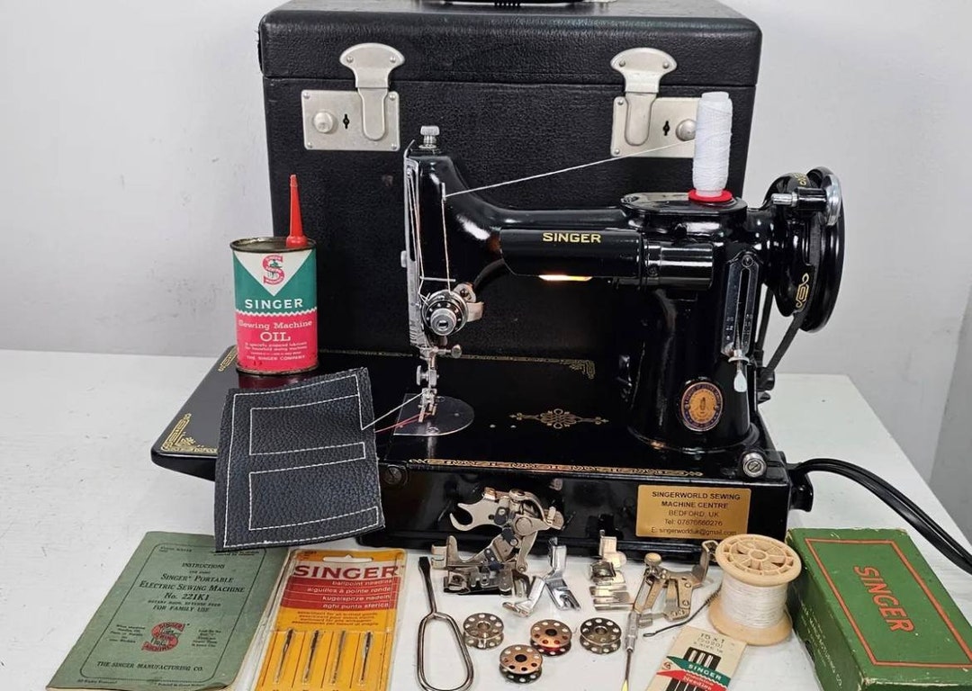 Singer 221K Featherweight Electric Sewing Machine - Etsy