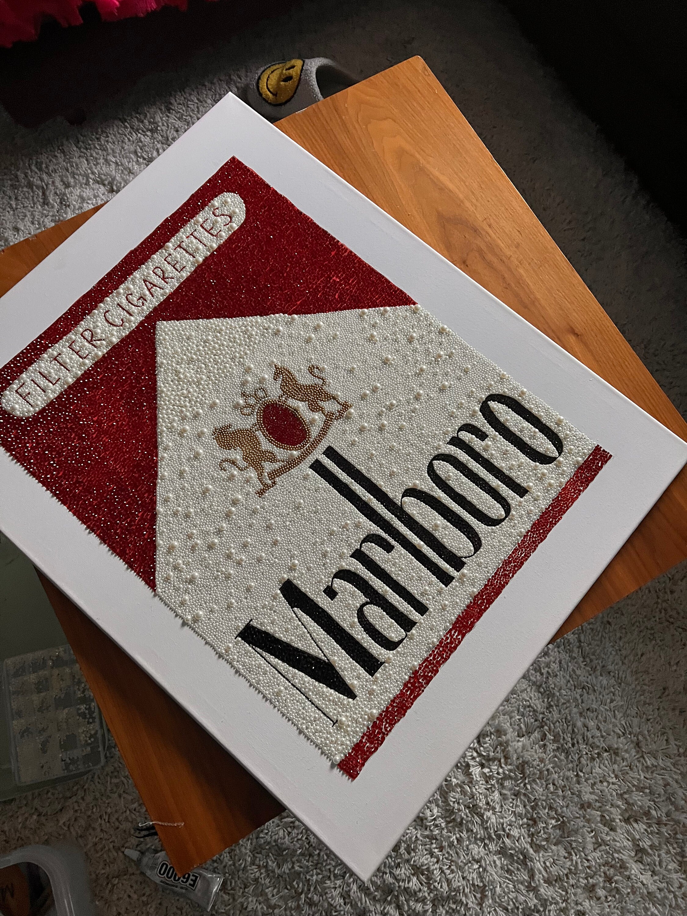 26x30 Bedazzled Marlboro Reds Canvas - Etsy
