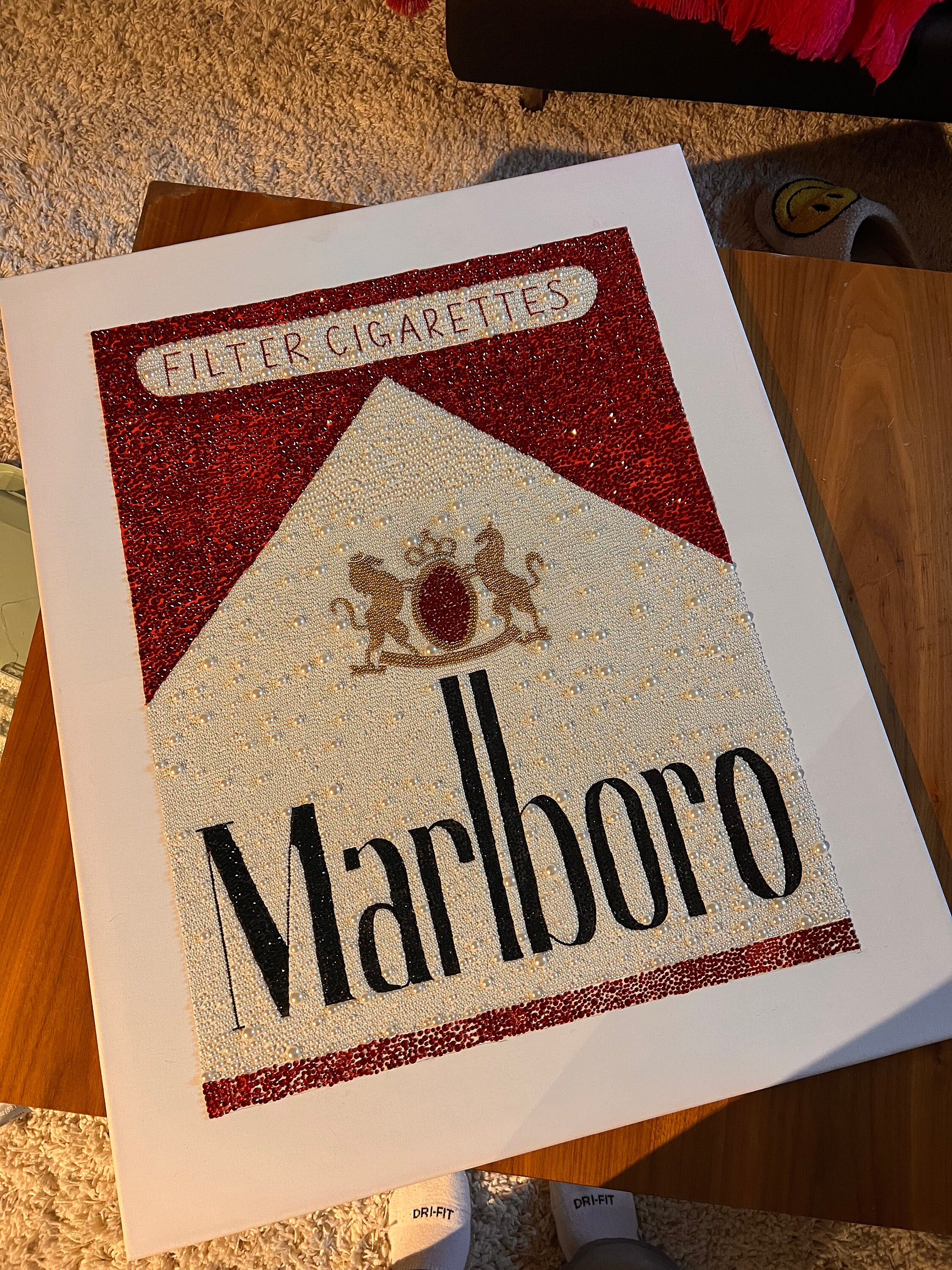 26x30 Bedazzled Marlboro Reds Canvas - Etsy