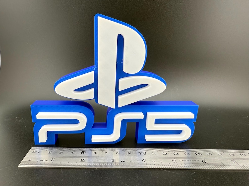 PS5 Logo 3d Printed 4.5” X 6” - Etsy