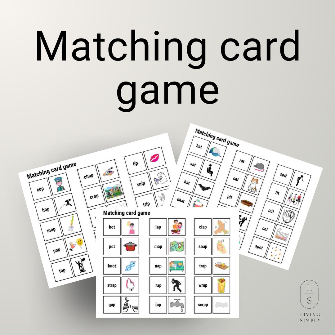 Matching Card Game for Kids | Preschool | Early Learning | Montessori ...