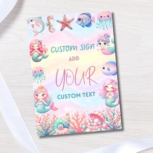 Mermaid, Welcome Sign, Party Sign, Customized Party Sign, Mermaid ...
