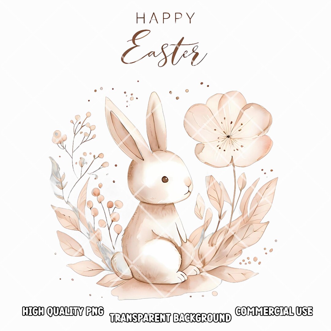 Easter Bunny and Egg Clipart, Easter Clipart, Printable Watercolor ...