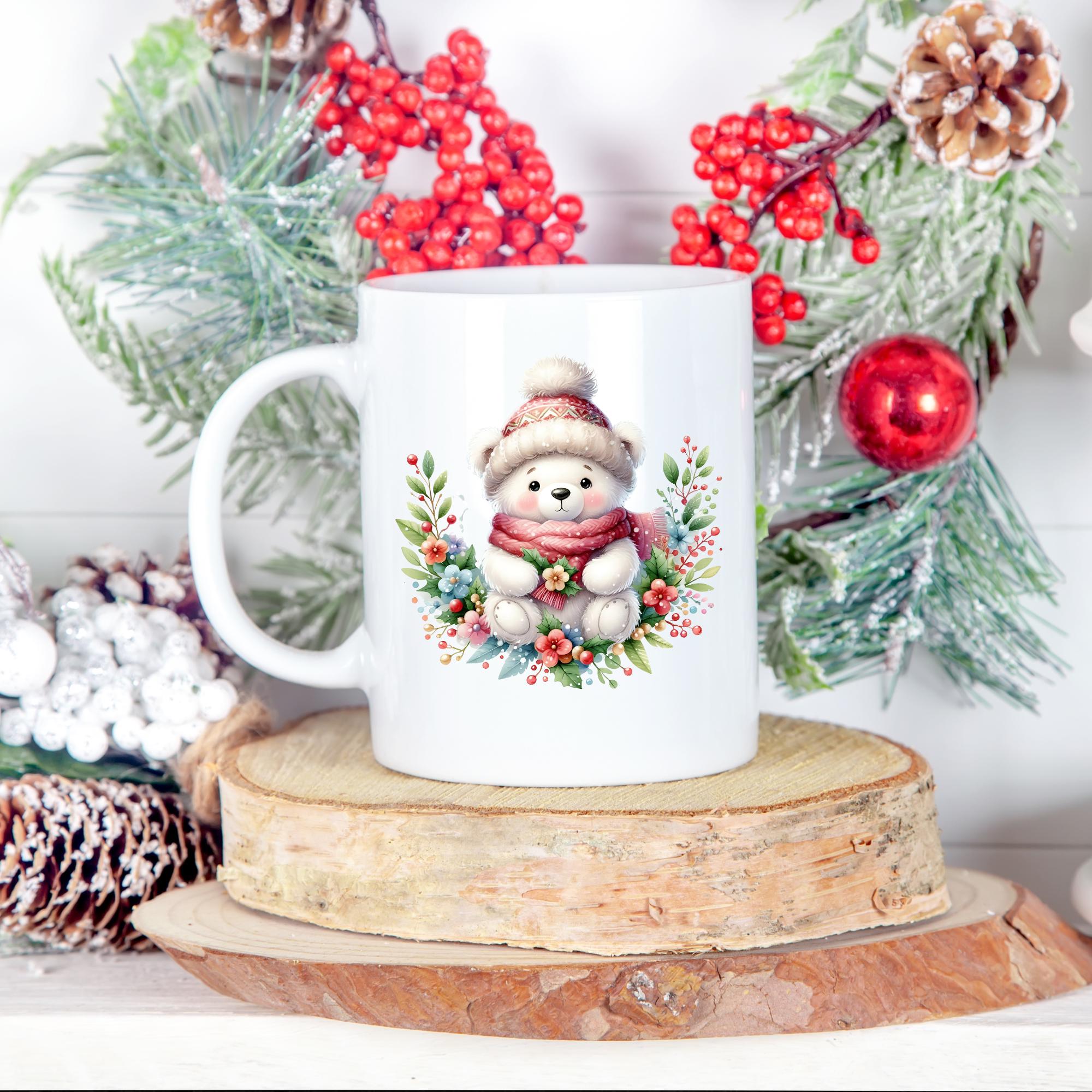 Christmas Polar Bear Clipart Bundle, Polar Bear Clip Art, Cute Polar ...