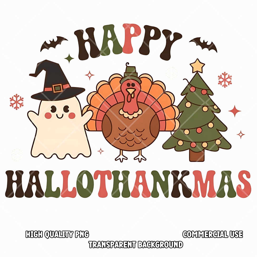 Happy Hallothankmas PNG Digital Design Download, Halloween Png ...