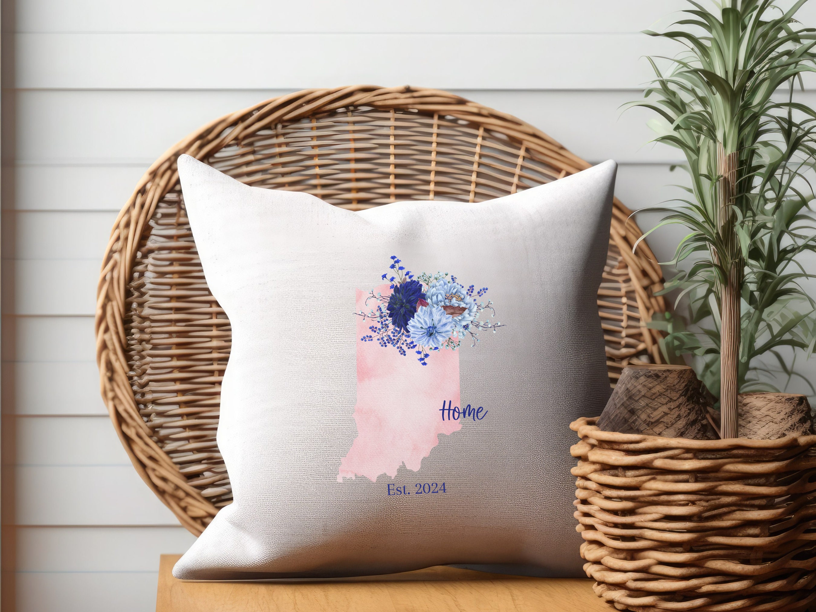 Indiana Custom Pillow Personalized Pillow Home Decor Housewarming Gift ...