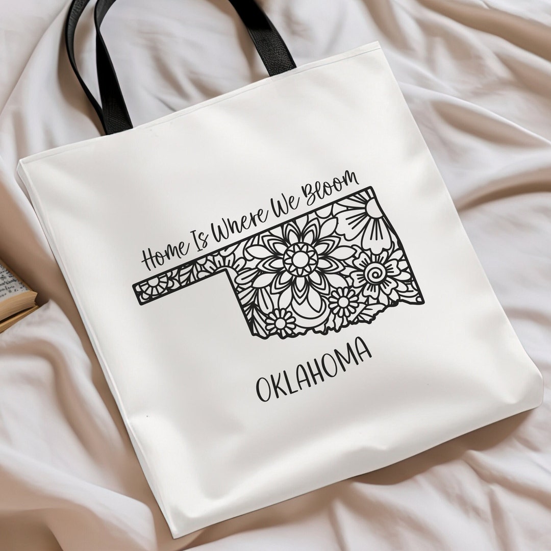 Oklahoma Floral Tote Bag Unique Nature-inspired Home State Pride Gift ...