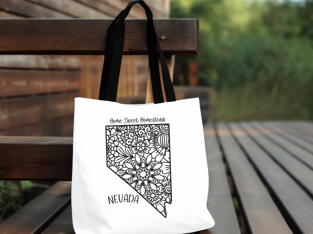 Nevada Floral Mandala Tote Bag Unique Nature-inspired Home State Pride ...