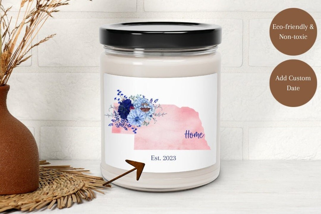 Personalized State Decor Candle State Pride Gift Customized Candle Soy ...