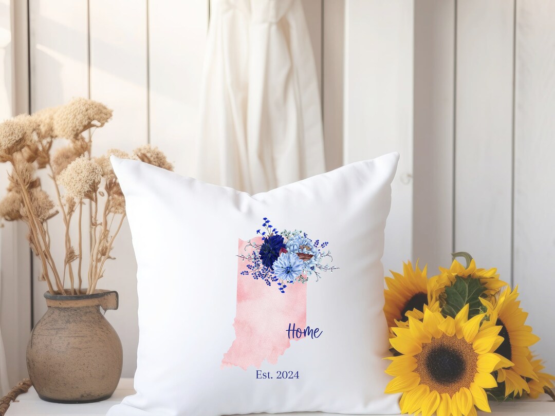 Indiana Custom Pillow Personalized Pillow Home Decor Housewarming Gift ...