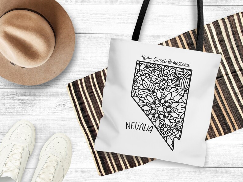 Nevada Floral Tote Bag Unique Nature-inspired Home State Pride Gift ...